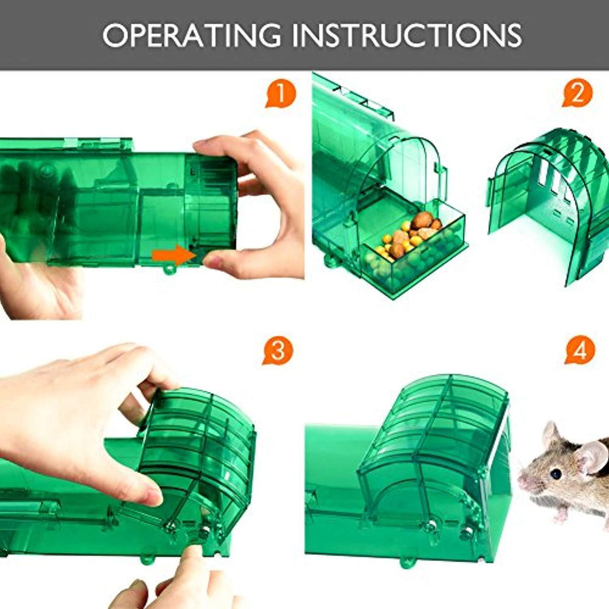 VENSMILE Humane Smart Mouse Trap - Catches Mice Alive,Bigger Version T ...