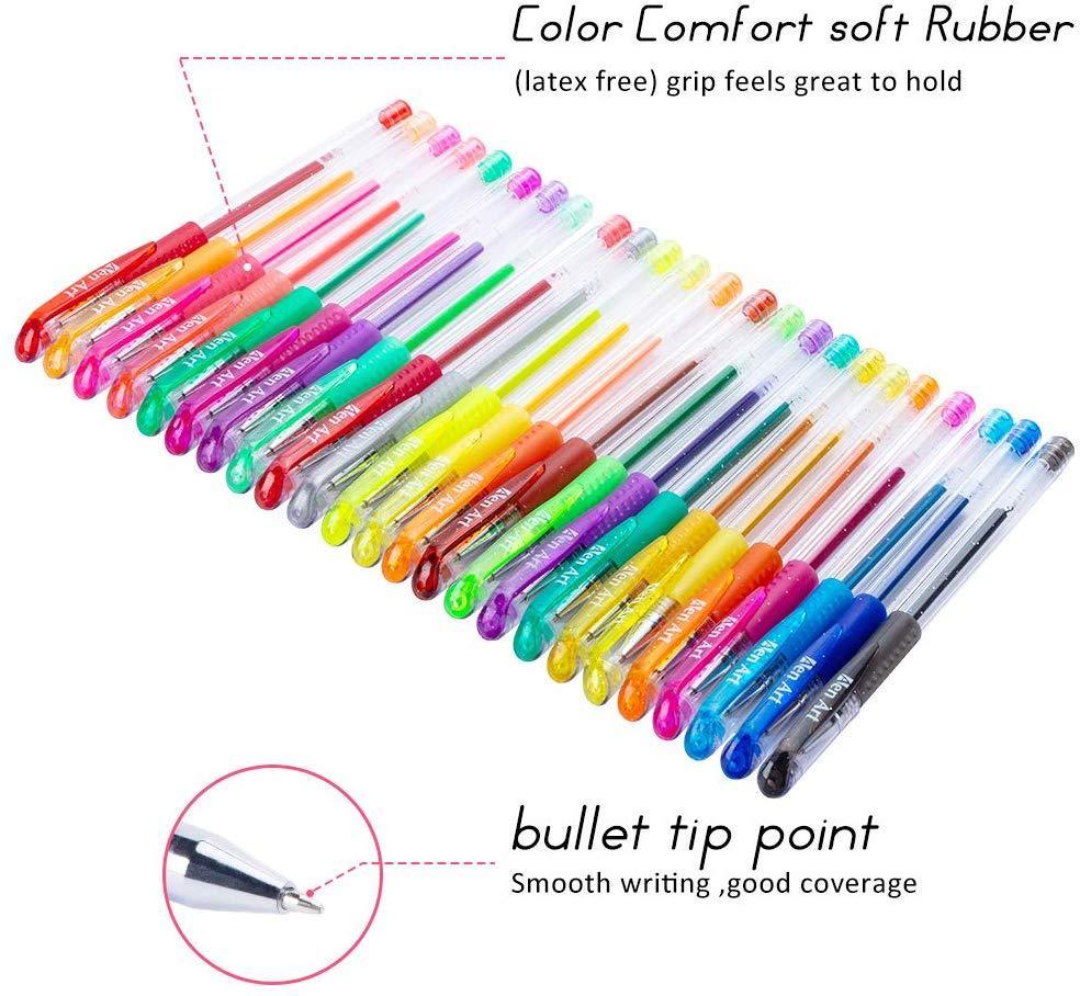 Gel Pens 30 Colors Gel Marker Set Colored Pen with 40% More Ink for Ad ...