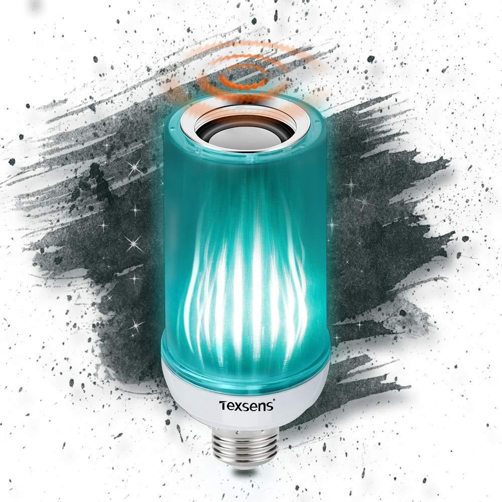 Texsens LED Light Bulb with Integrated Bluetooth Speaker, 6W E26 RGB C ...