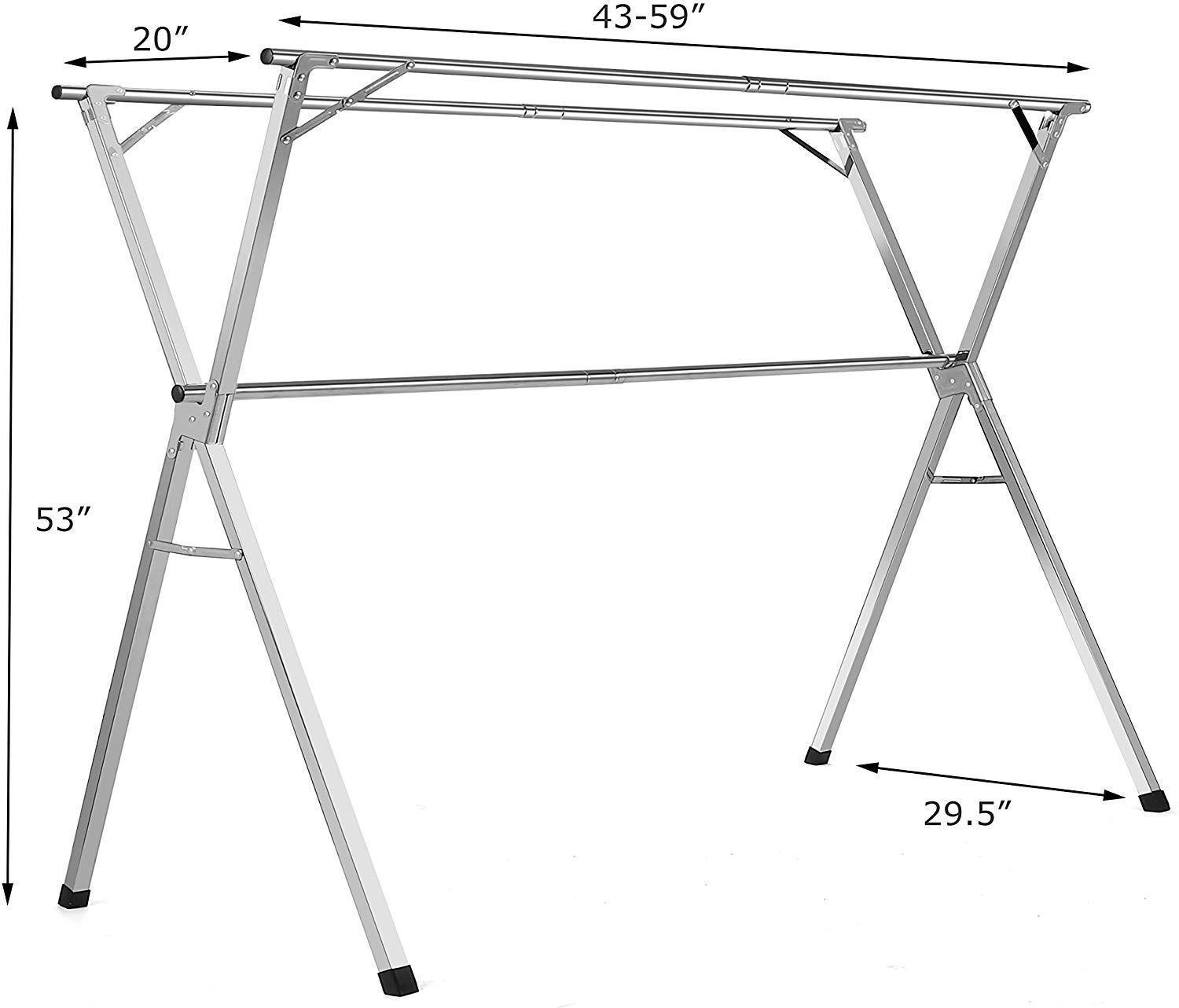 HYNAWIN Stainless Steel Laundry Drying Rack Heavy Duty Collapsible Fol ...