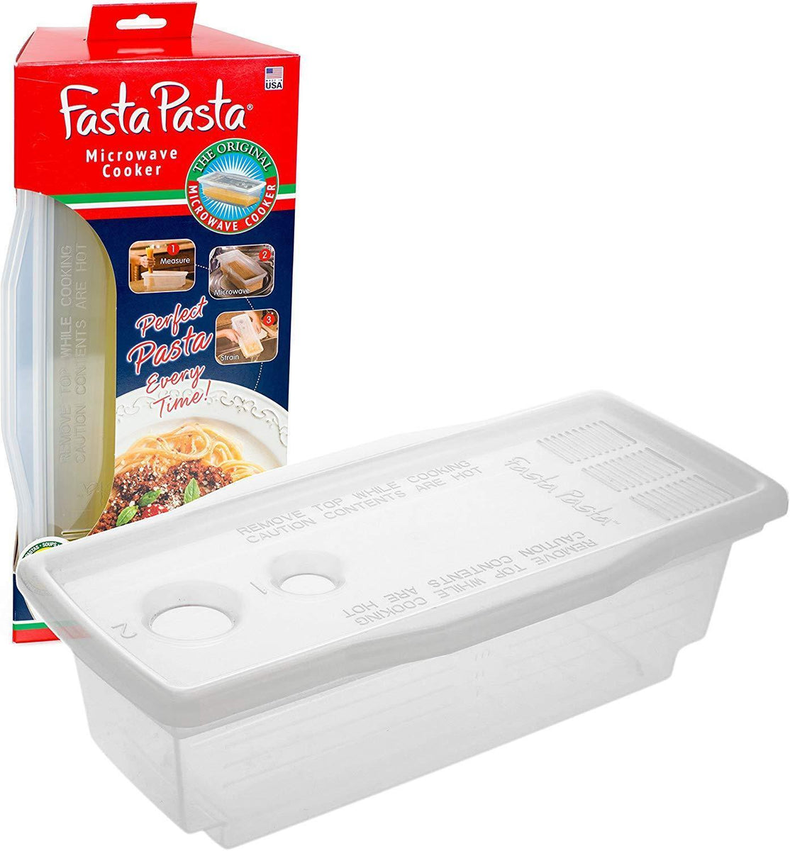 Microwave Pasta Cooker - The Original Fasta Pasta - No Mess, Sticking ...